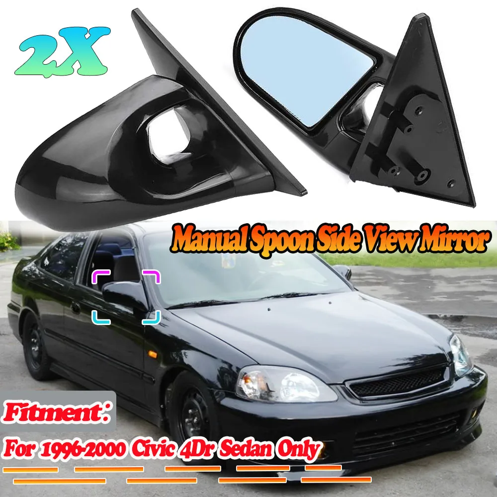 New-Pair-Spoon-Style-Adjustable-Car-Manual-Side-View-Rearview-Mirror ...