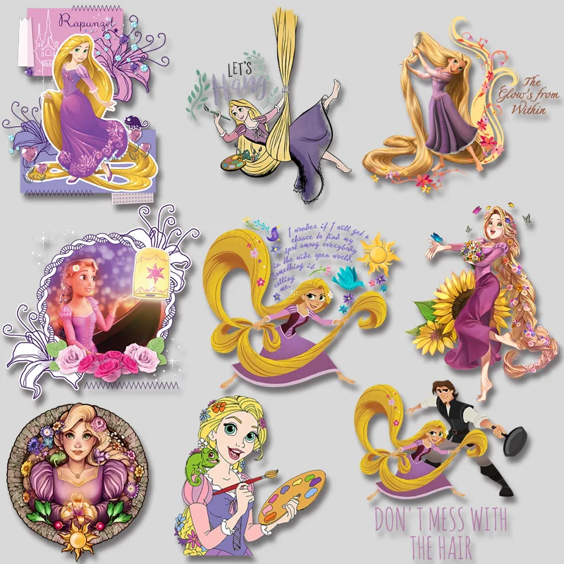 Princess-Rapunzel-Heat-transfer-stickers-for-t-shirt-Ironing-Stickers ...
