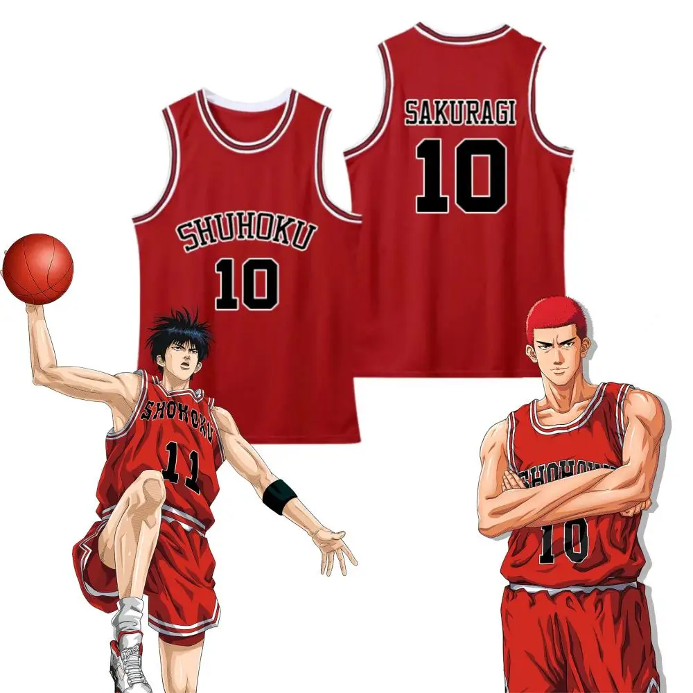 Anime-Slam-Dunk-Cosplay-Costume-Sakuragi-Hanamichi-Shirt-Men-s-Red-10th ...