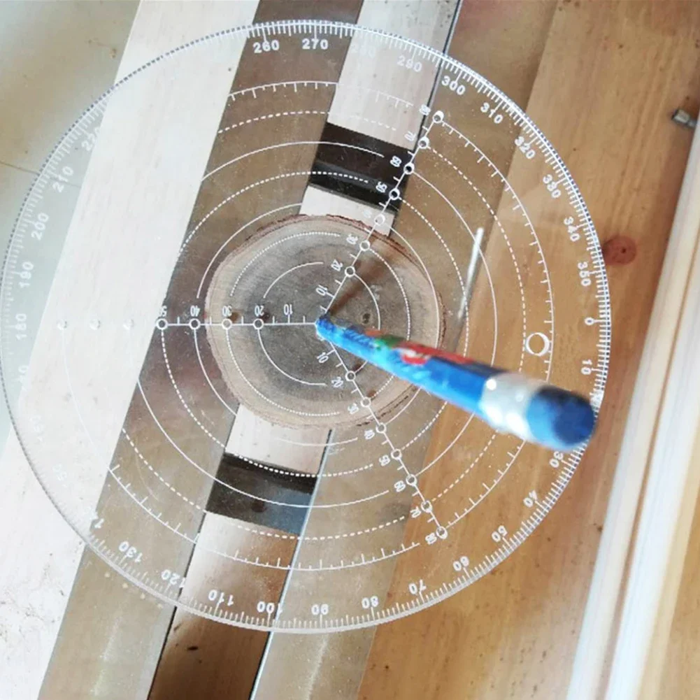 Creative Round Center Clear Acrylic Finder Lathe Work Compass Circle ...