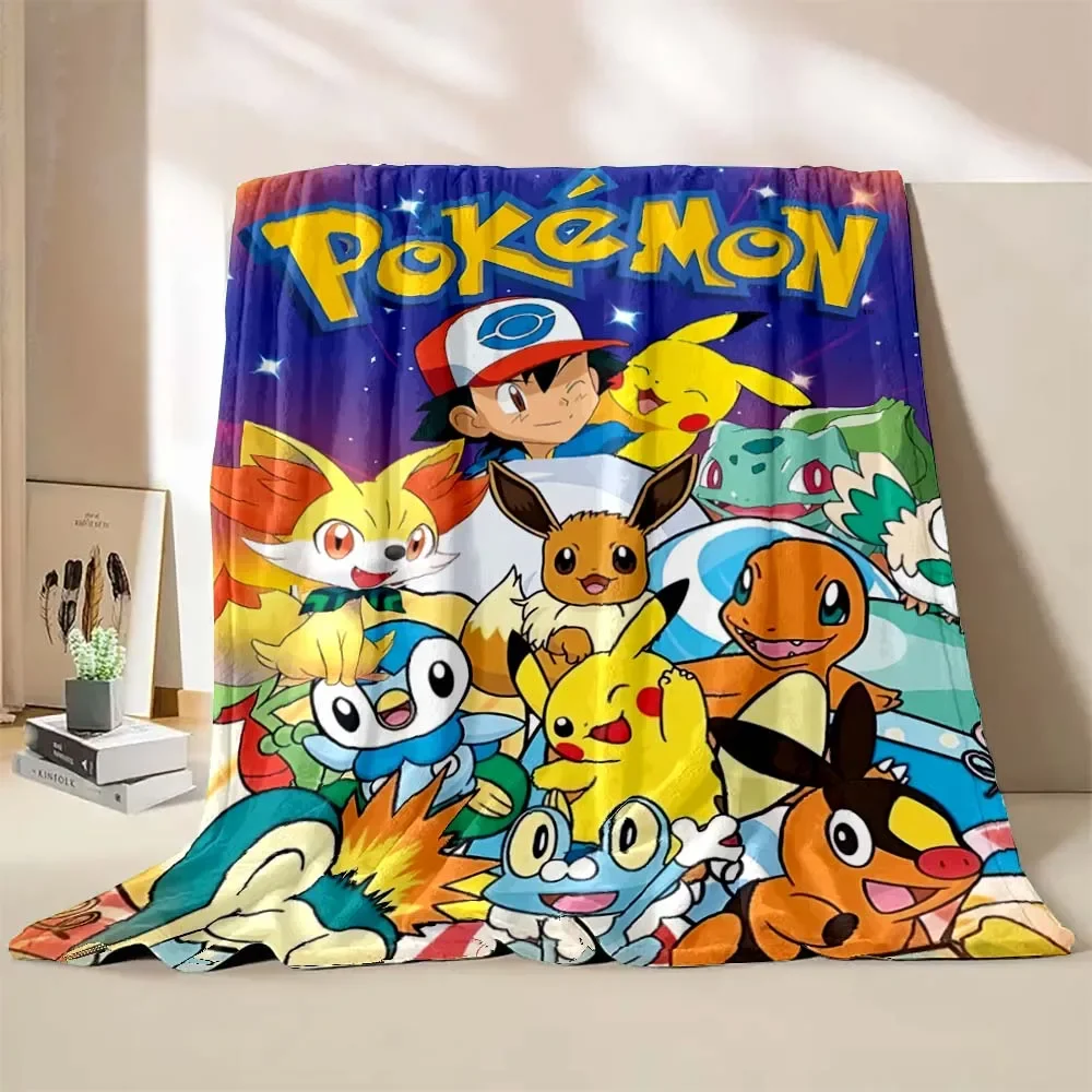 Pokemon-Cartoon-Flannel-Blanket-Pikachu-Eevee-Figures-Home-Sofa-Lunch ...