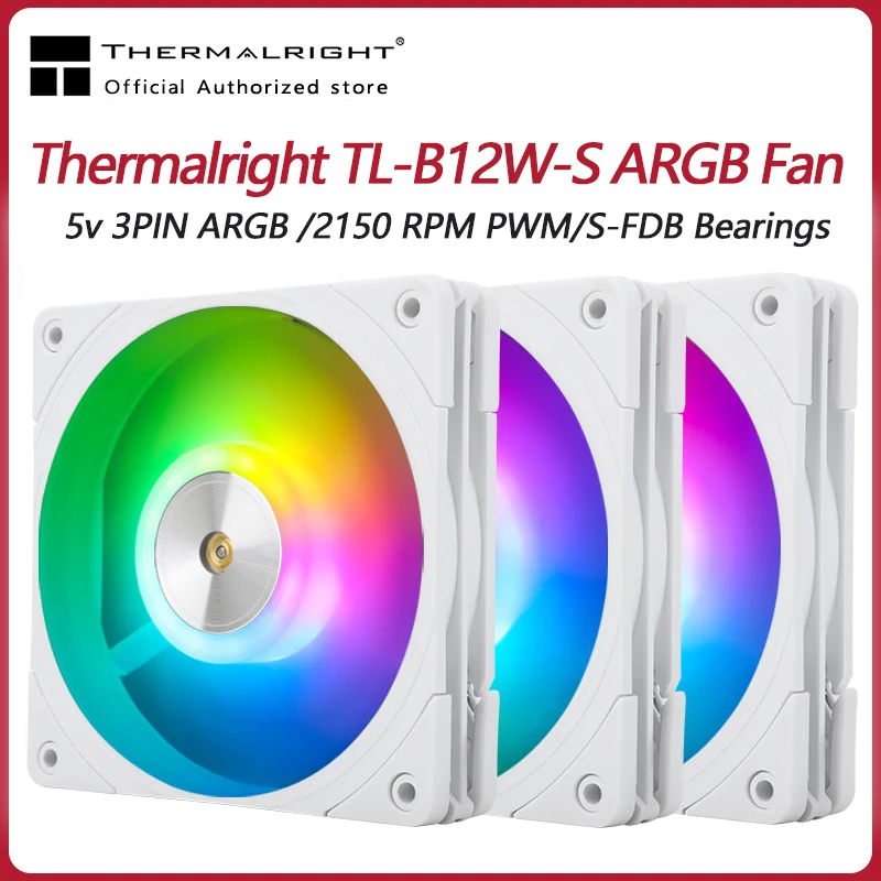 Thermalright ventilador TL B12S de 120mm para ordenador, Enfriador de 3 pines, ARGB, 12cm ...