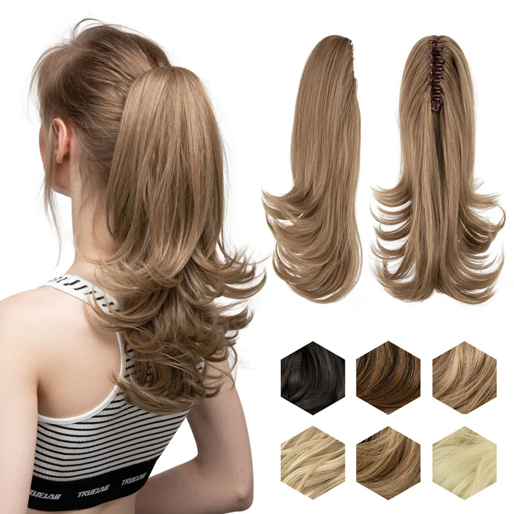 Synthetic-Claw-Clip-In-Ponytail-Hair-Extensions-Hairpiece-14-Fake ...