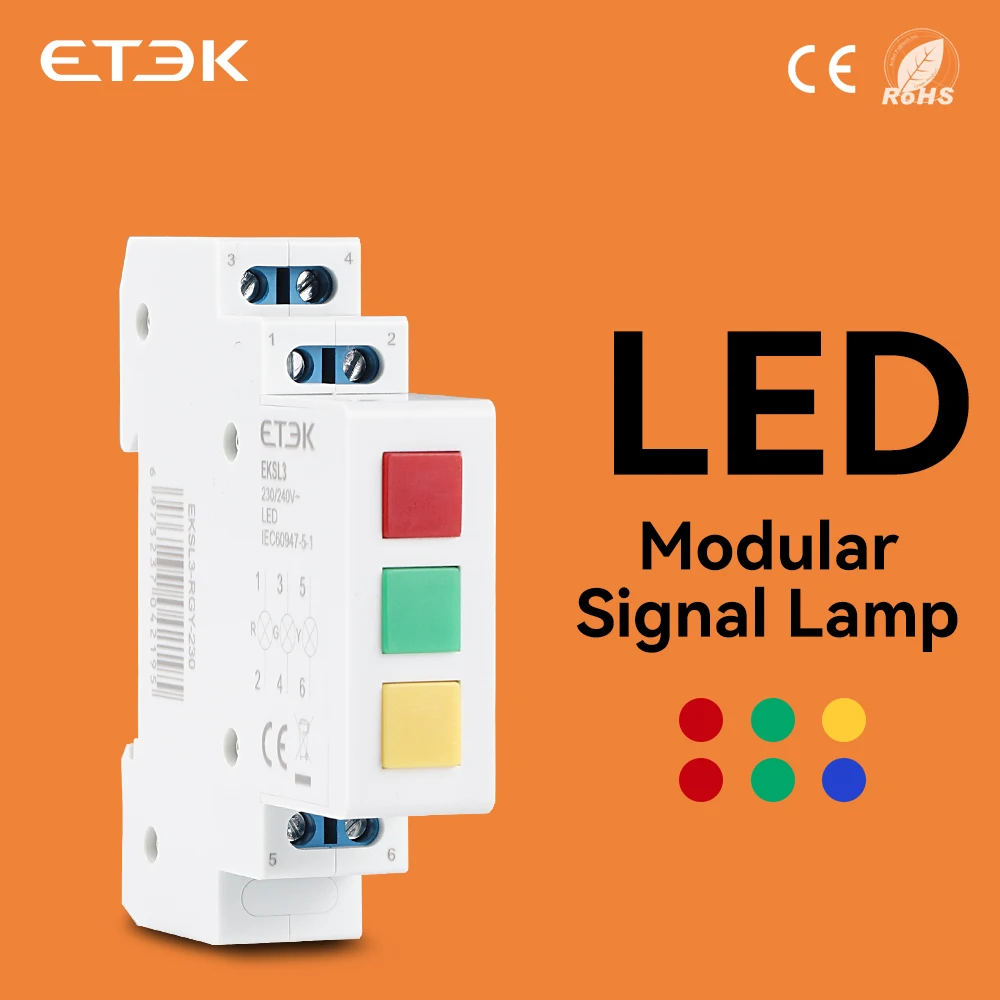 ETEK-Din-Rail-Mount-LED-Modular-Signal-Lamp-Red-Green-Yellow-Blue-RGB ...
