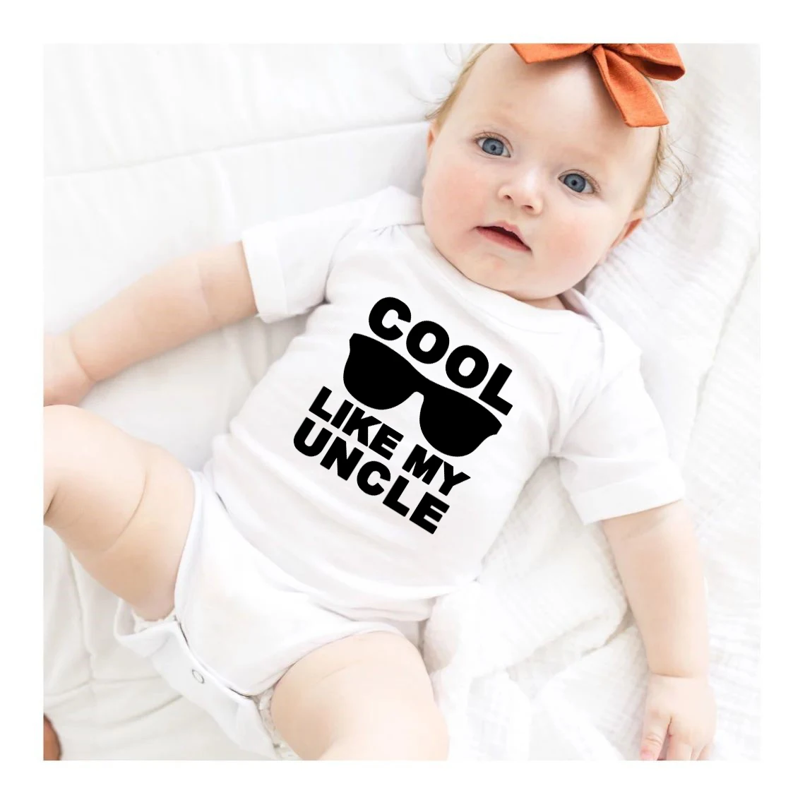 Cool Like My Uncle Summer Funny Infant Bodysuit Newborn Baby Boys Girls ...