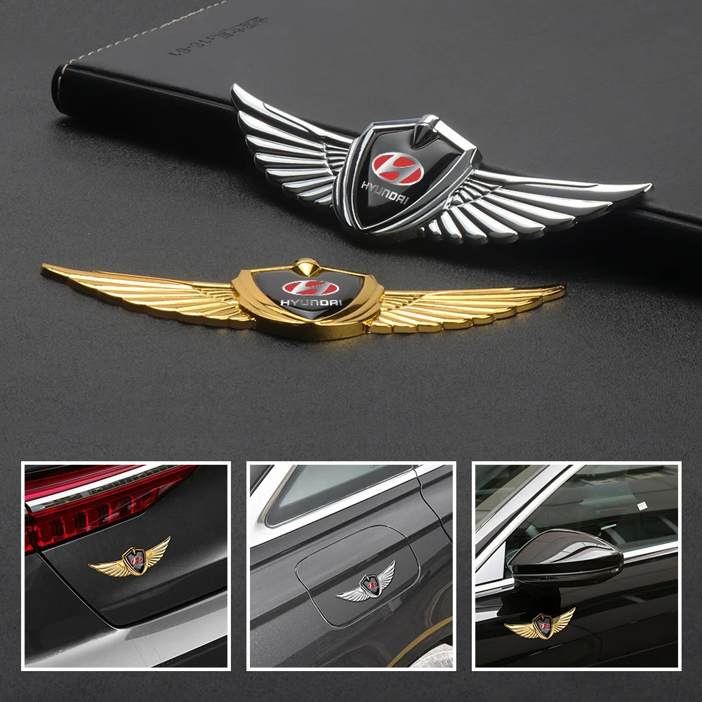 3D Metal Wings Emblem Car Side Mark Window Trunk Sticker Decal For ...
