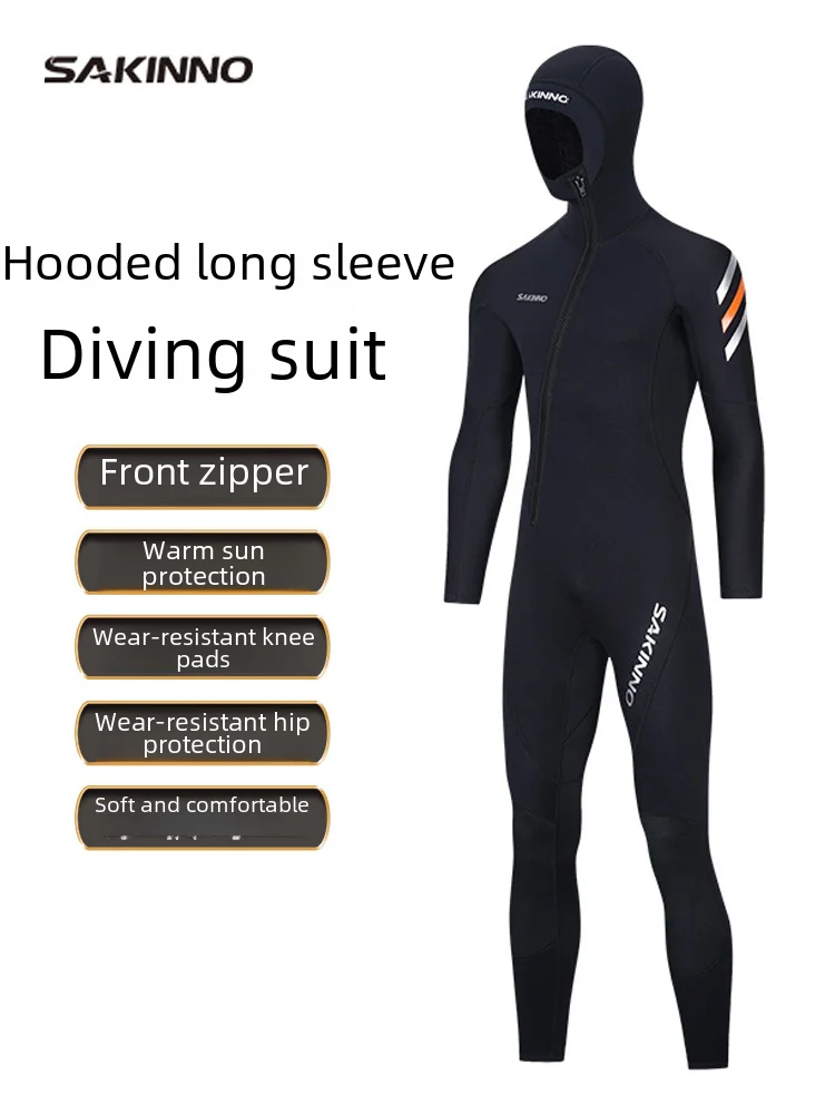 New-Diving-Suit-Hooded-One-Piece-Diving-Suit-Surfing-Suit-Thickened ...