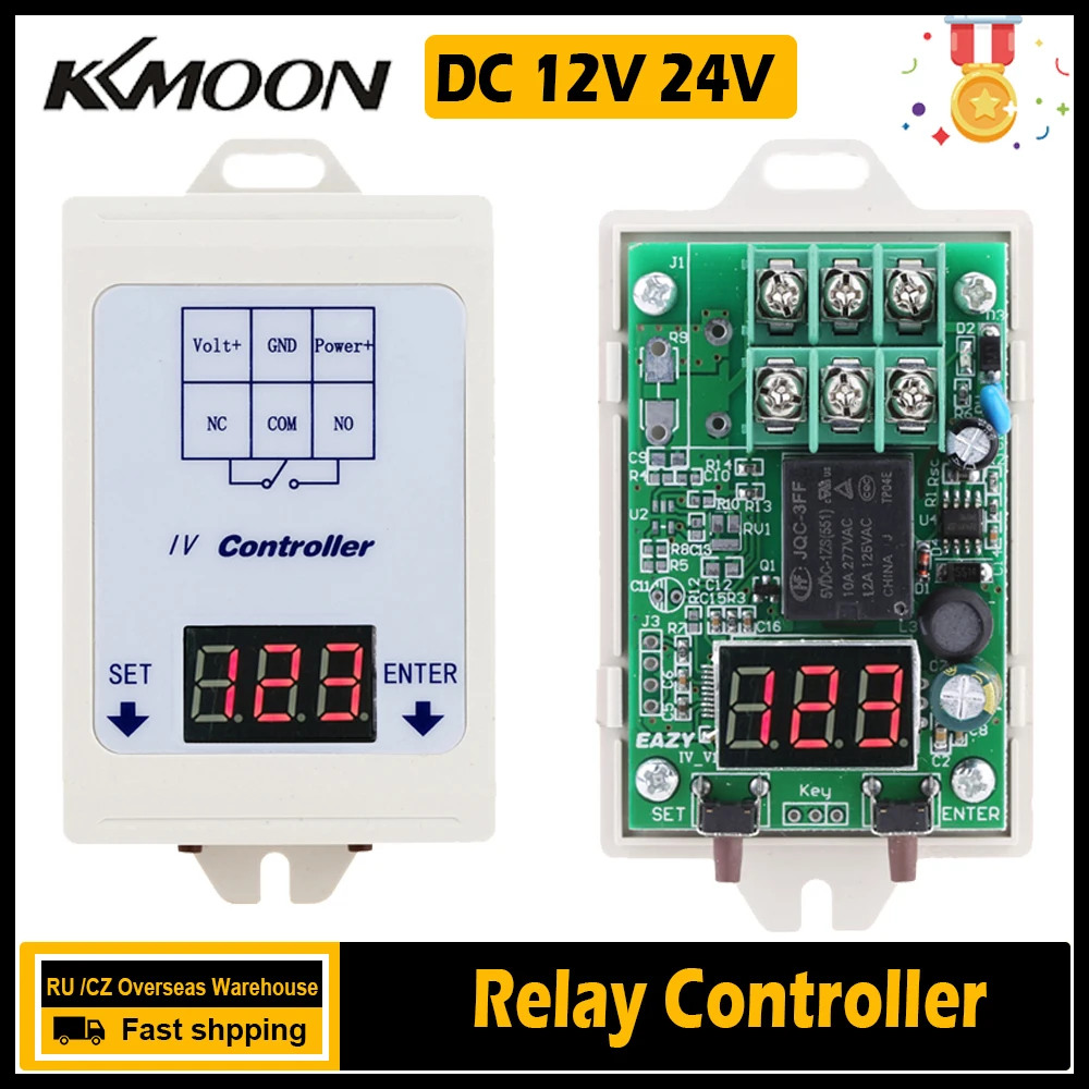 Relay-Controller-12V-24V-DC-Voltage-Detection-LED-Display-Digital ...