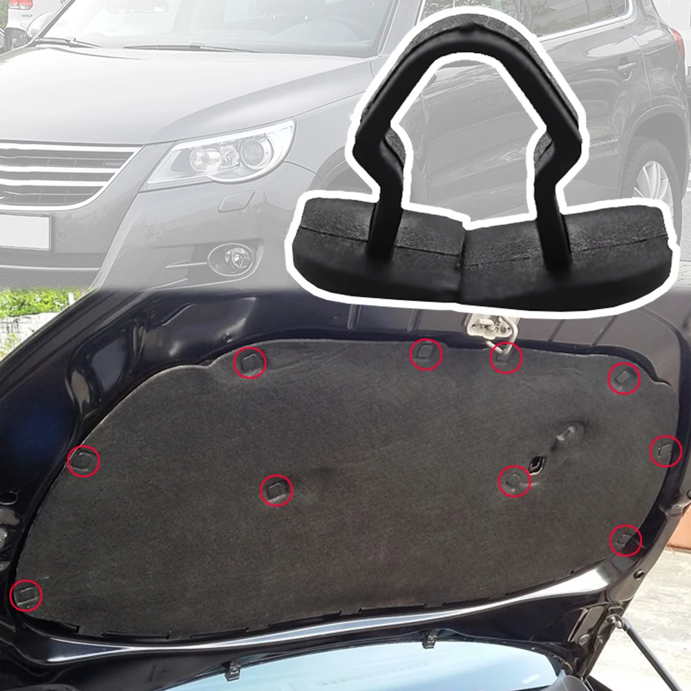 Car Bonnet Engine Hood Sound Deadener Insulation Clips For VW Tiguan 5N ...