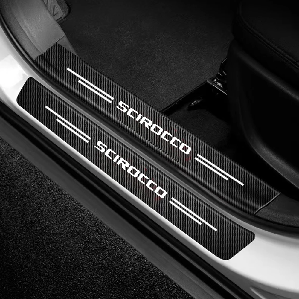 Car-Door-Sill-Adesivo-De-Fibra-De-Carbono-Lado-Threshold-Anti-Scratch ...
