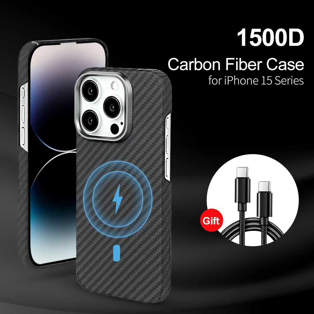 Luxury-Carbon-Fiber-Cover-For-iPhone-15-Pro-Max-Magnetic-Carbon-Phone ...