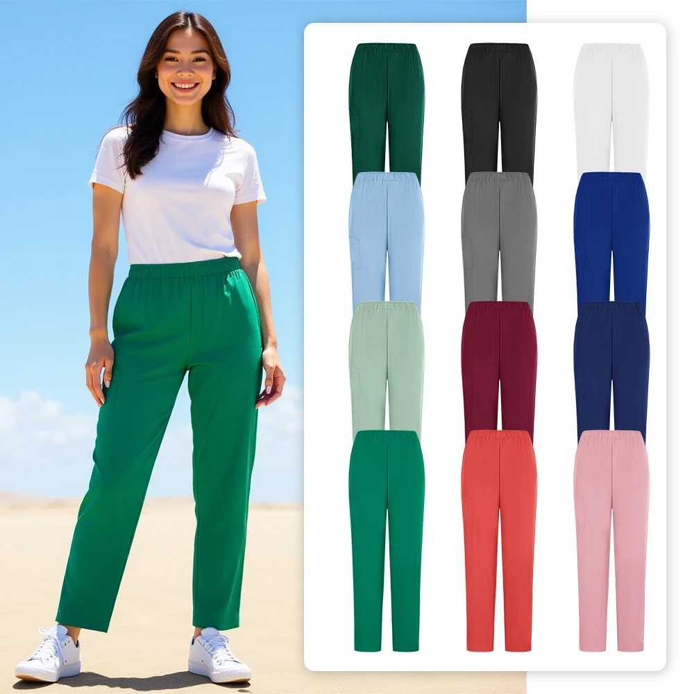 Multicolor Medical Scrubs Pants Lab Surgical Pants Unisex Doctor Nurse ...