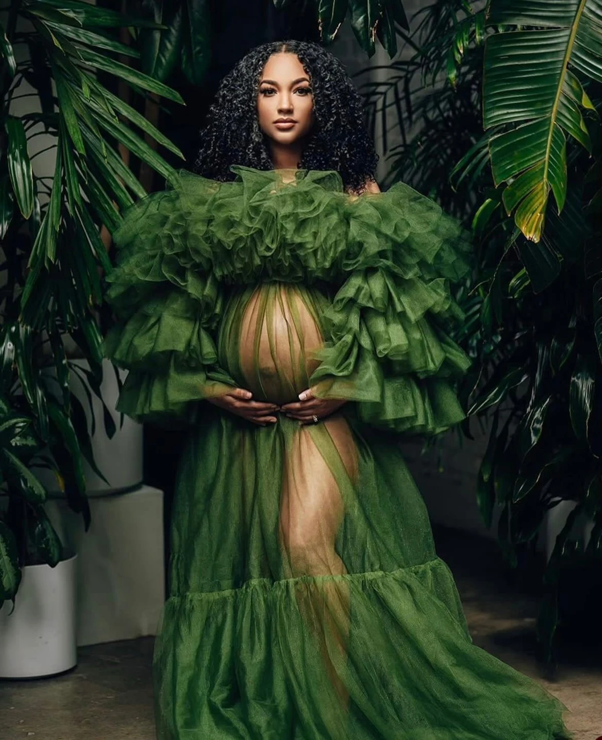 Green-Maternity-Dress-for-Photoshoot-Prom-Dress-Party-Wear-Custom ...