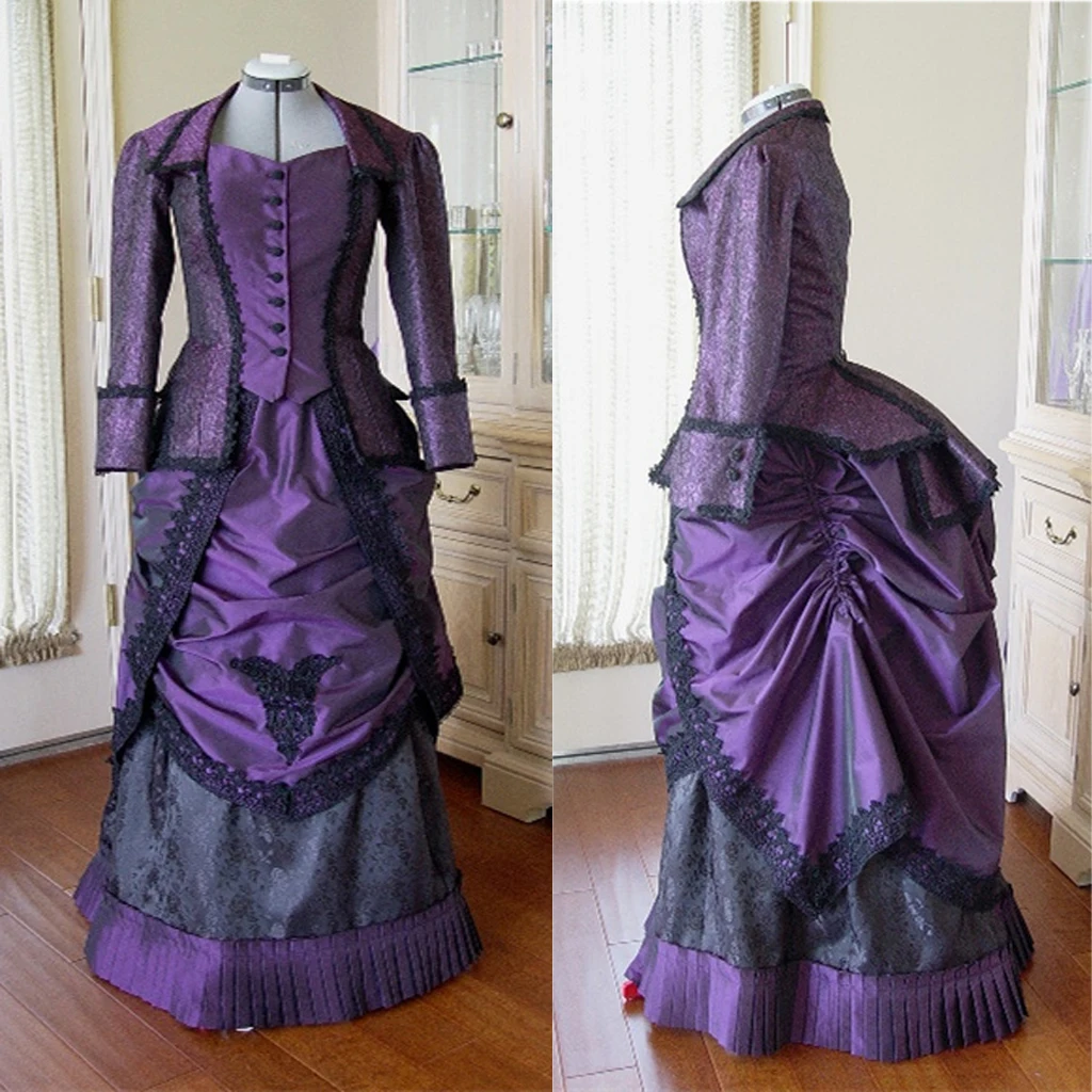Purple Victorian Bustle Dress Steampunk Costume Victorian Era Gown ...