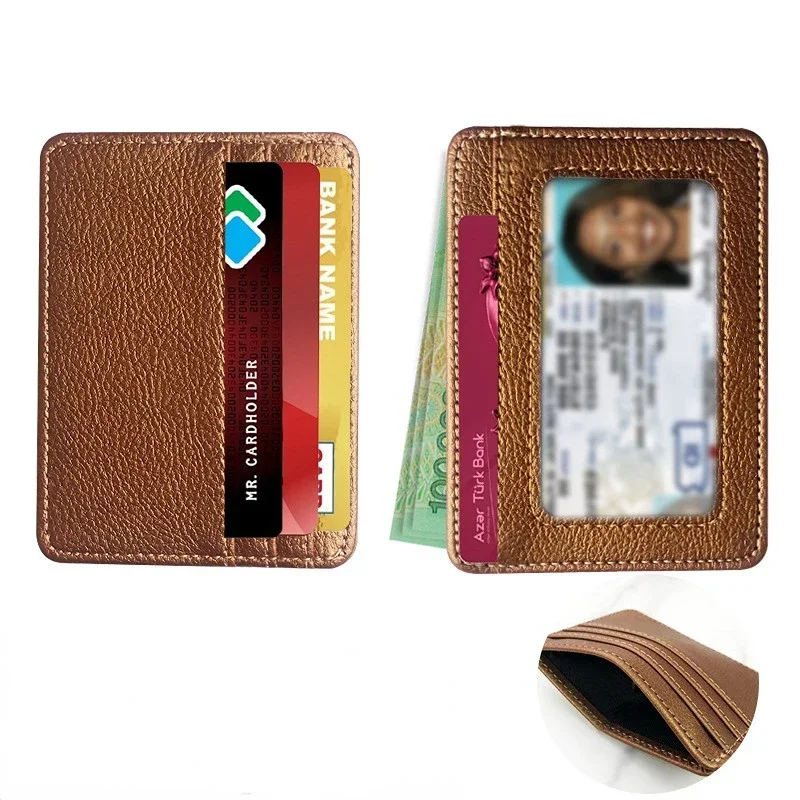 Thin PU Leather Mini Wallet Slim Bank Credit Card Holder Multi Card ...