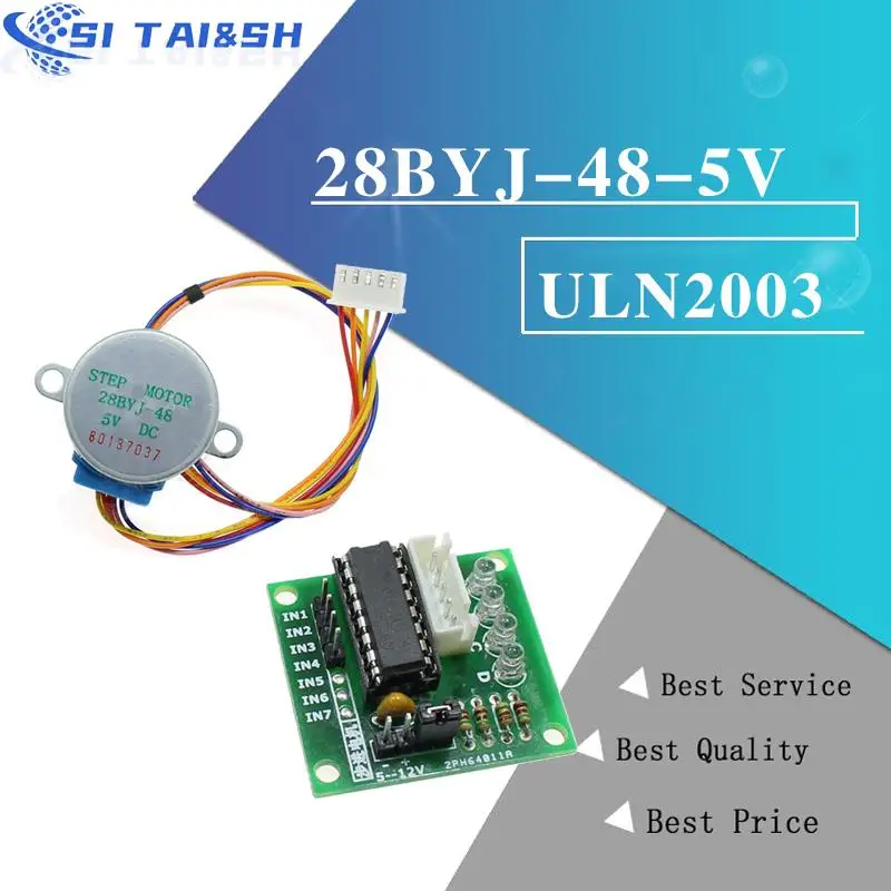 28byj-48-5v 4 Phase Stepper Motor+ Driver Board Uln2003 For Arduino ...