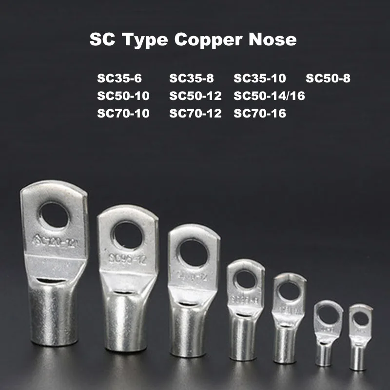 30-10Pcs-SC-Type-Wire-Nose-Terminal-SC35-50-70-Bare-Copper-Battery ...