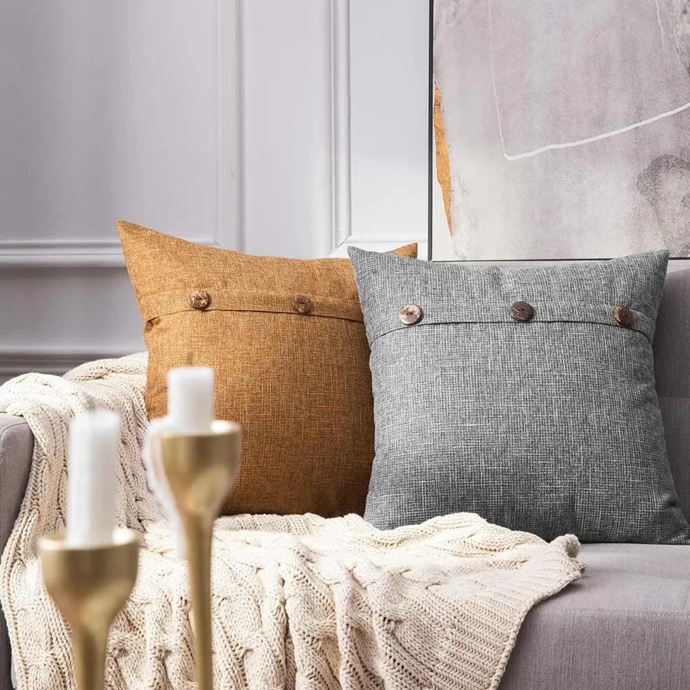 Linen-Cushion-Cover-Button-Pillow-Cover-for-Living-Room-Sofa-Nordic ...