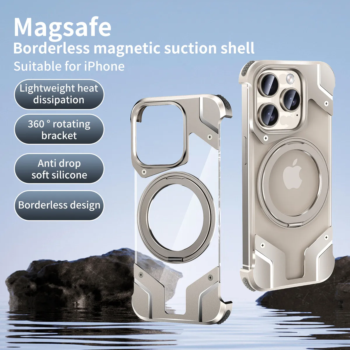 Aluminum-Alloy-Rimless-Case-For-iPhone-15-14-13-16Pro-Max-Strong ...