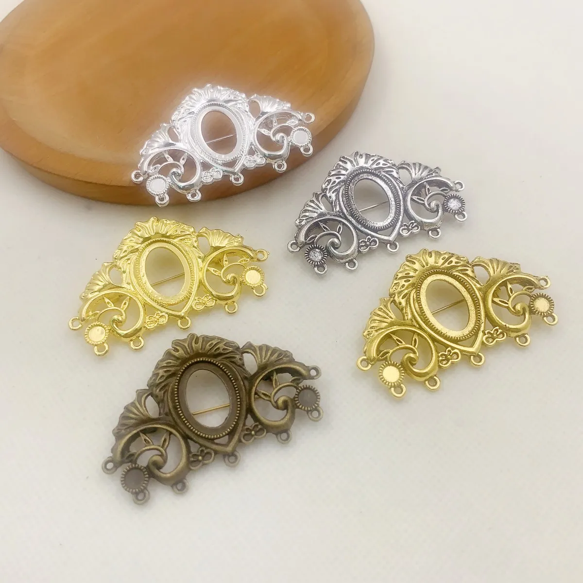 Onebeading-Fit-13x18mm-Vintage-Oval-Cabochons-Pattern-Glass-Brooch ...