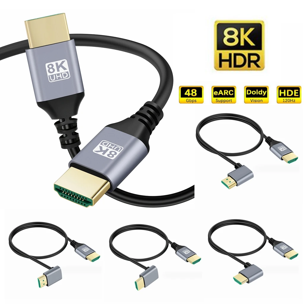 90-degree-HDMI-2-1V-Cable-Cord-8K-60Hz-4K-120Hz-48Gbps-EARC-ARC-HDCP ...