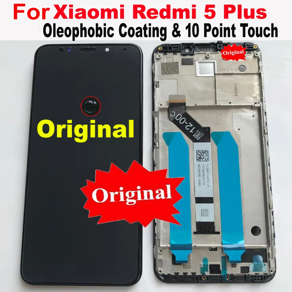 Original For Xiaomi Redmi 5 Plus IPS LCD Display 10 Point Touch Screen ...