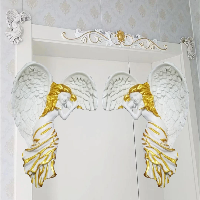 1 pair of self-adhesive angel door frame ornaments decoration wedding ...