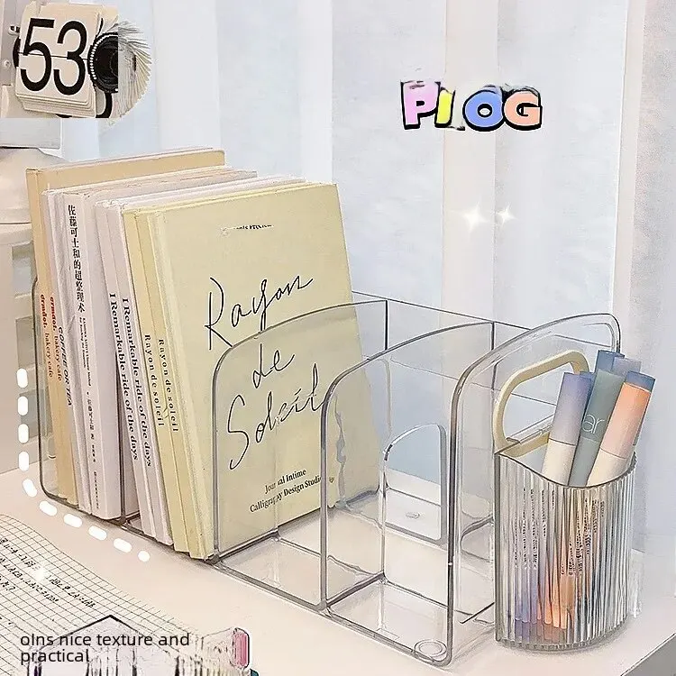 Acrylic-Transparent-Desktop-Book-Stand-Office-File-Student-Book-Holder ...