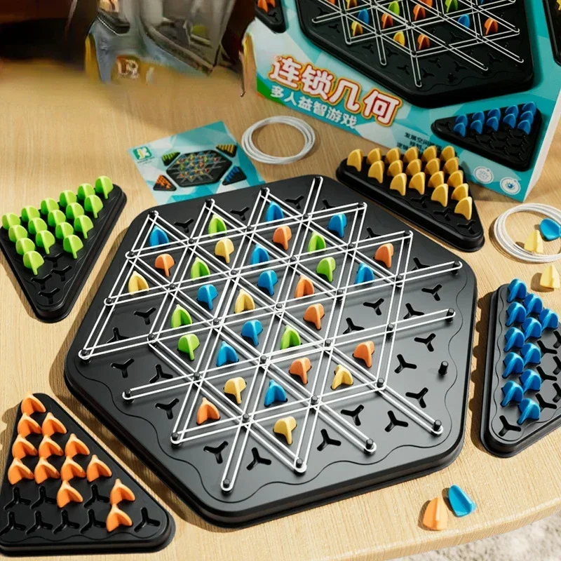 New-Geometry-Chain-Chess-Puzzle-Triangle-Chess-Desktop-Game-Rubber-Band ...