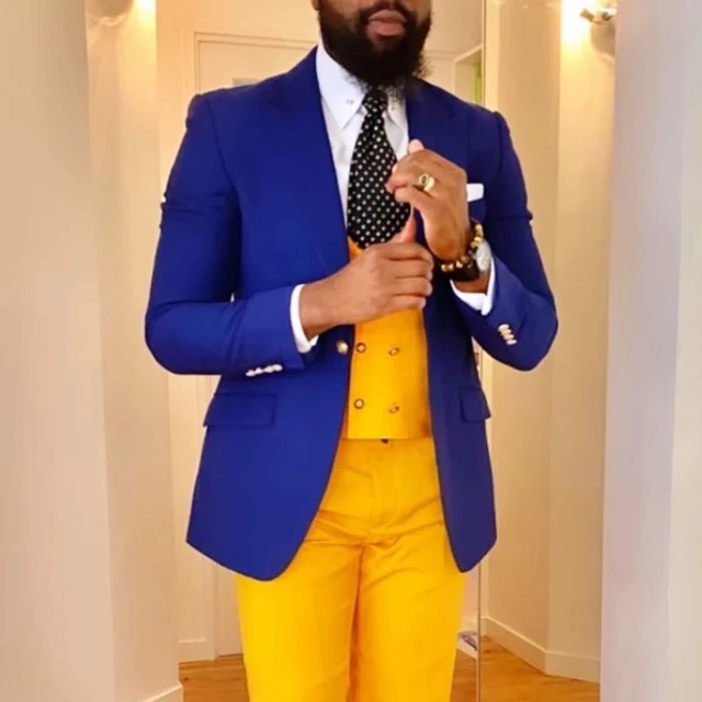 Royal Blue And Yellow Tuxedo