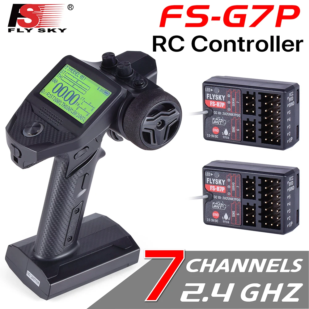 Flysky G7P RC Transmitter and Receiver R7P FS-R7P 7CH 2.4Ghz Remote Controller for Crawler Truck ...