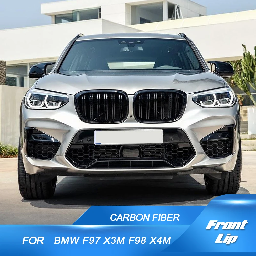 Carbon Fiber Car Front Bumper Lip Splitters For BMW X3M X4M F97 F98 LCI ...
