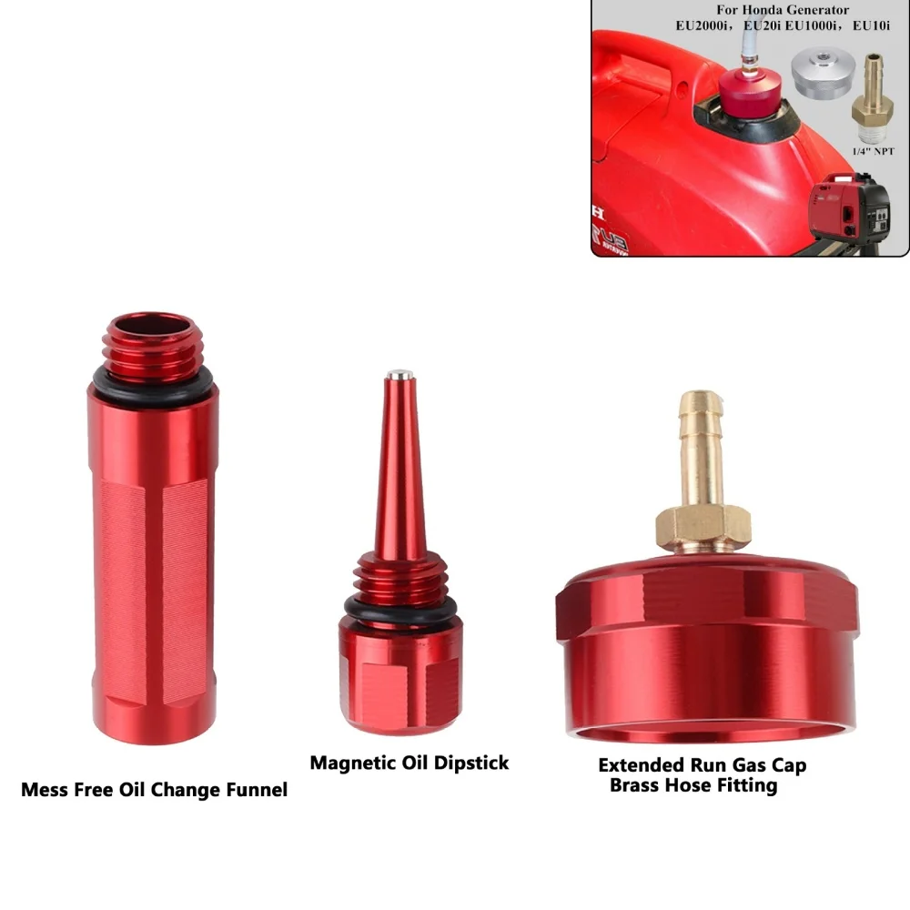 Extended Run Fuel Gas Cap Red For Honda Generator EU2000i EU2200i 1/4 ...