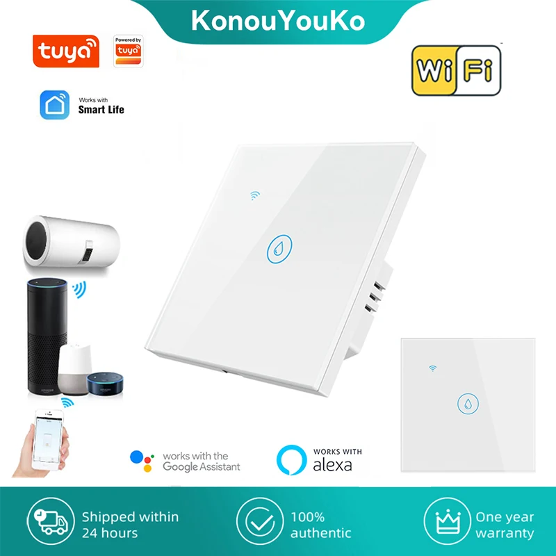 Tuya Wifi Smart Switch Water Heater Switches Eu Standard Luxuray Glass ...