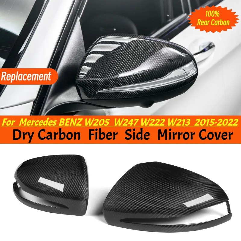 Rear-Dry-Carbon-Fiber-Side-Mirror-Covers-OEM-Style-Replacement-Mirror ...