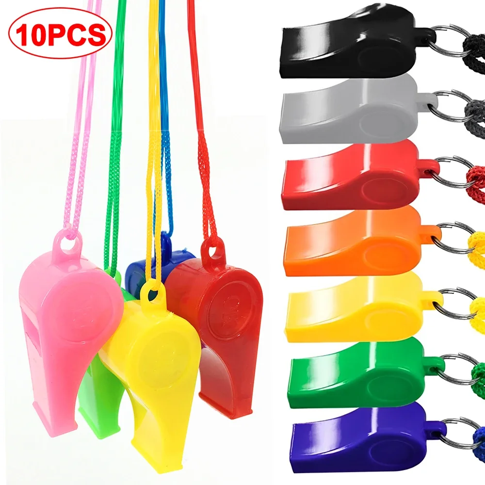Mini-Whistle-with-Rope-Plastic-Football-Sports-Whistles-Multifunction ...