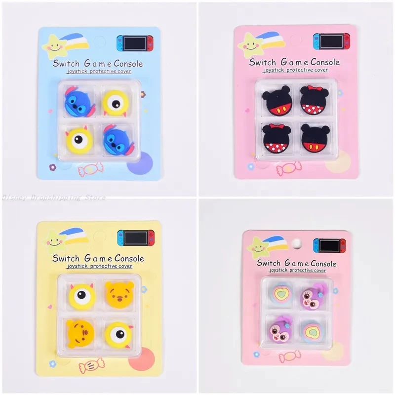 4Pcs-Lot-Disney-Stitch-Mickey-Minne-Winnie-Stick-Grip-Cap-Joystick-For ...