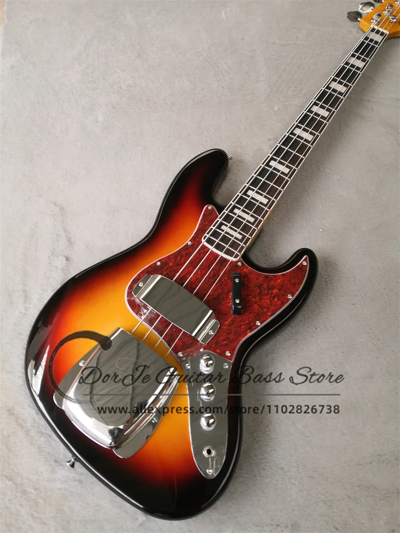 4-string-Bass-Guitar-Sunburst-Body-Rosewood-Fingerboard-Fixed-Bridge ...