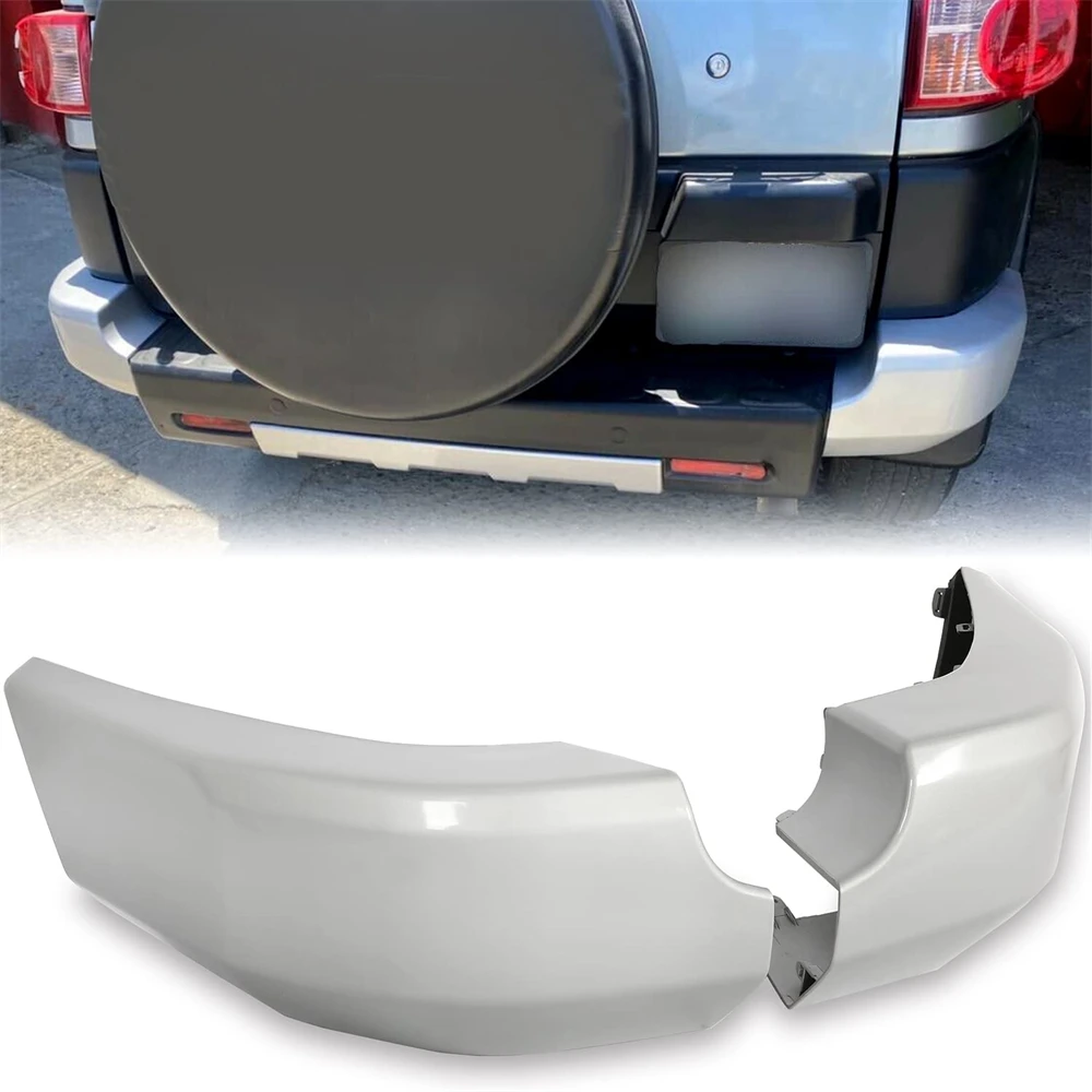 For 08-14 Toyota FJ Cruiser Rear Bumper End Caps Painted Silver LH+RH Pair