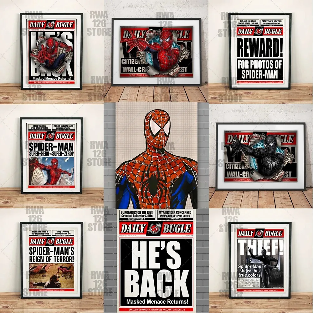 P-ster-e-impresi-n-de-peri-dico-Diario-de-Spiderman-de-Disney-pintura-en-lienzo.jpg