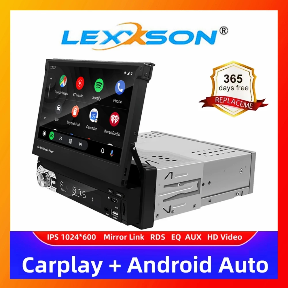 Reproductor MP5 Universal 1 Din con Carplay y Android Auto, Pantalla ...