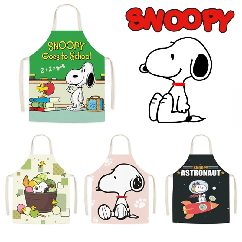 Snoopy-Cartoon-Apron-Women-Sleeveless-Apron-Kitchen-Cooking-Barbecue ...