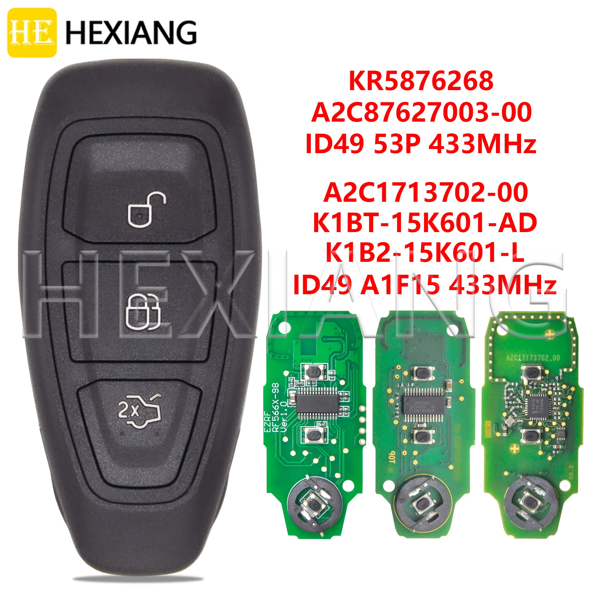 HE Original PCB KR5876268 A2C87627003 ID49Chip 433MHz Car Remote Key ...