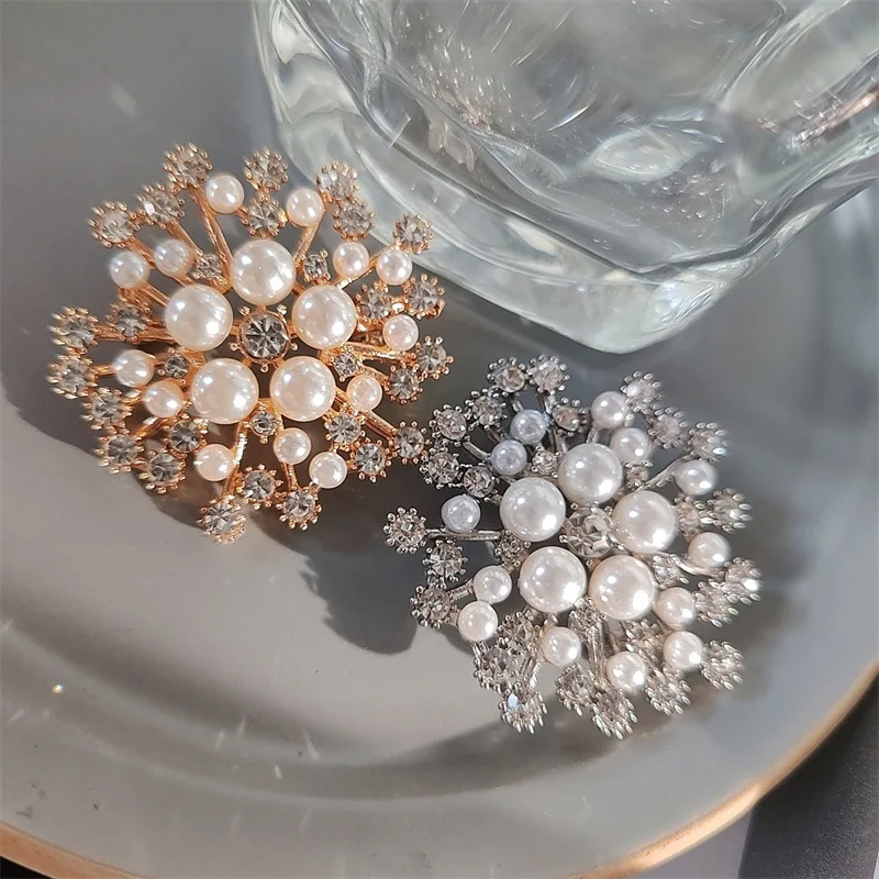 Trendy-Pearl-Snow-Brooch-for-Men-Women-Fashion-Luxury-Rhinestone ...