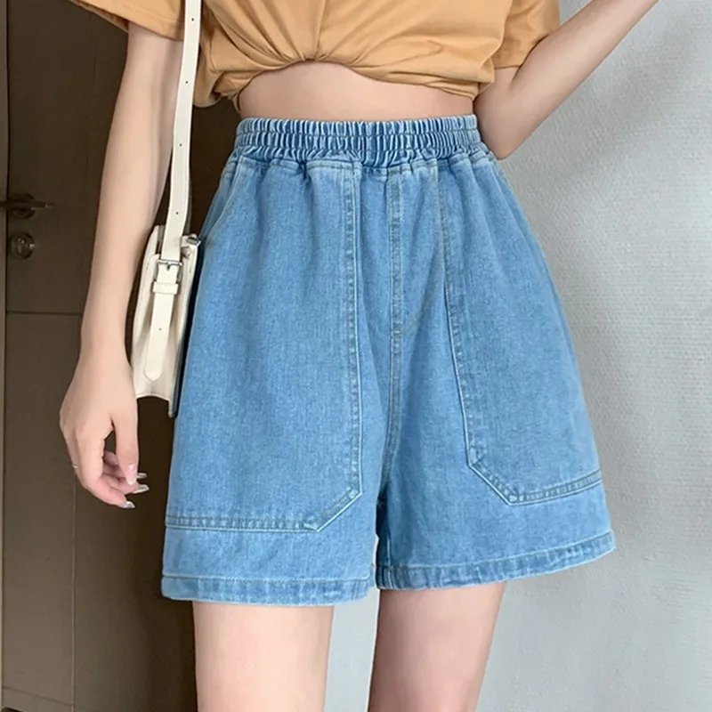 High-Waist-Casual-Denim-Shorts-New-Arrival-2024-Summer-Simple-Style ...
