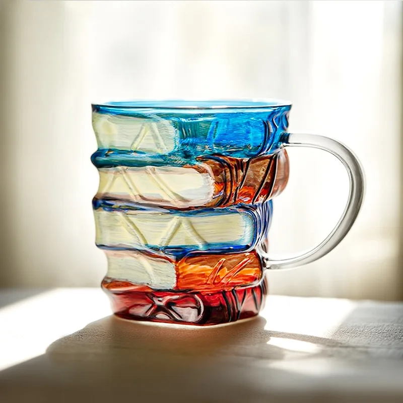 Hand-Painted High Borosilicate Glass Coffee Mug - Unique Artisan Design ...