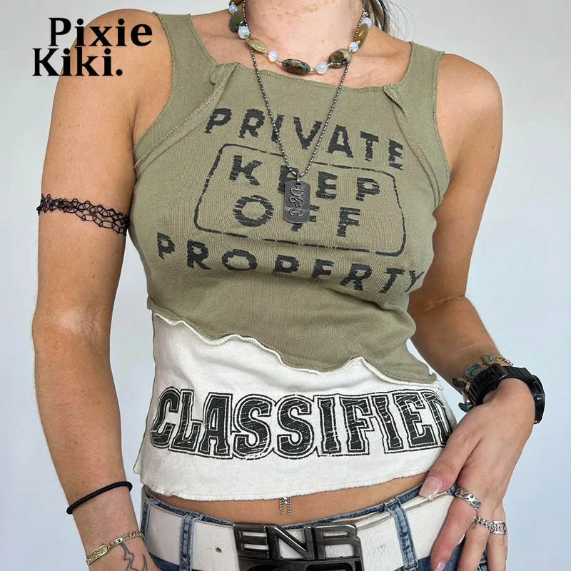 PixieKiki-Trashy-Y2k-2000s-Crop-Tops-Women-2024-Summer-Clothes-Letter-Print-Asymmetrical ...