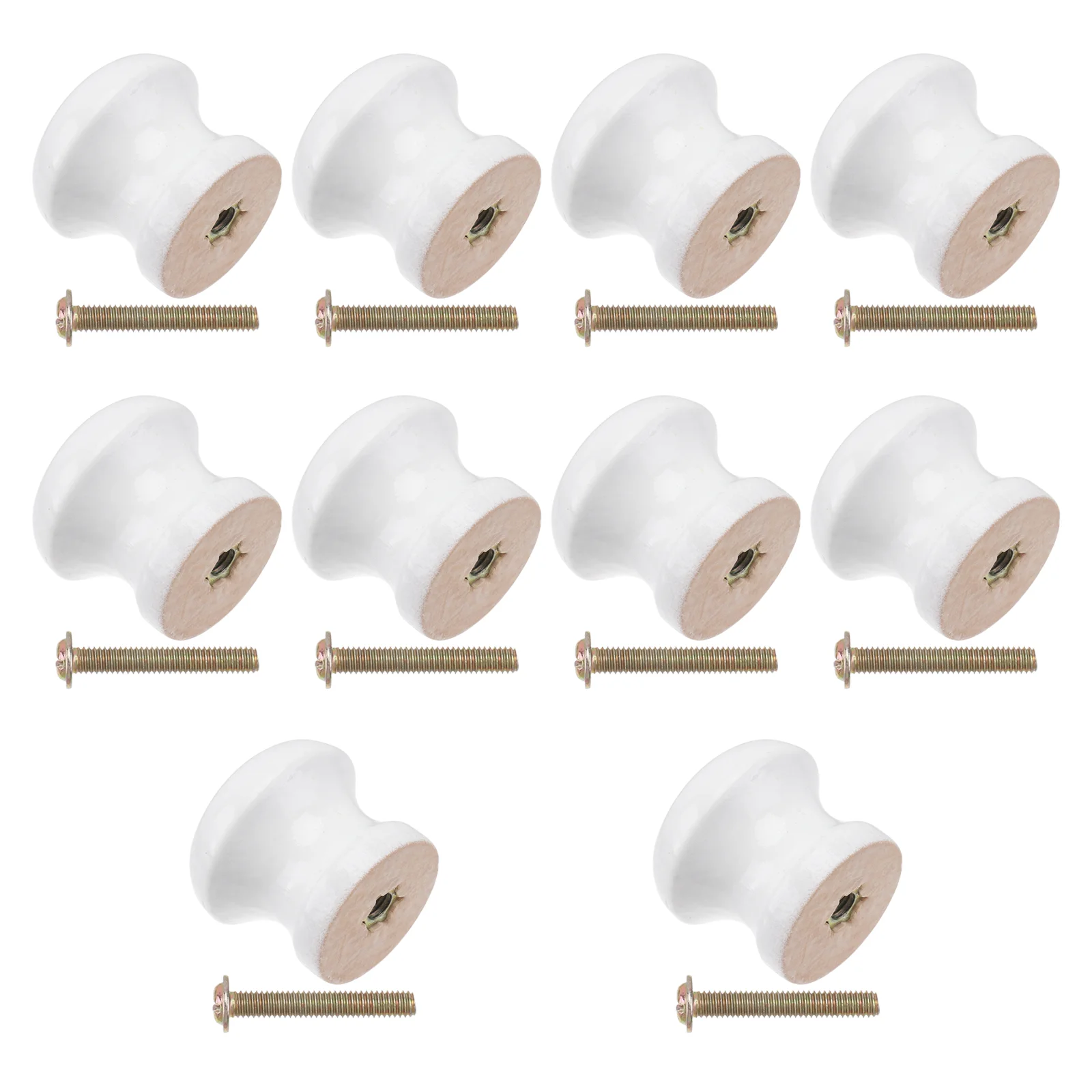 10 Pcs Door Knob Mushroom Handle Cabinet Drawer Cupboard Pull Handles ...