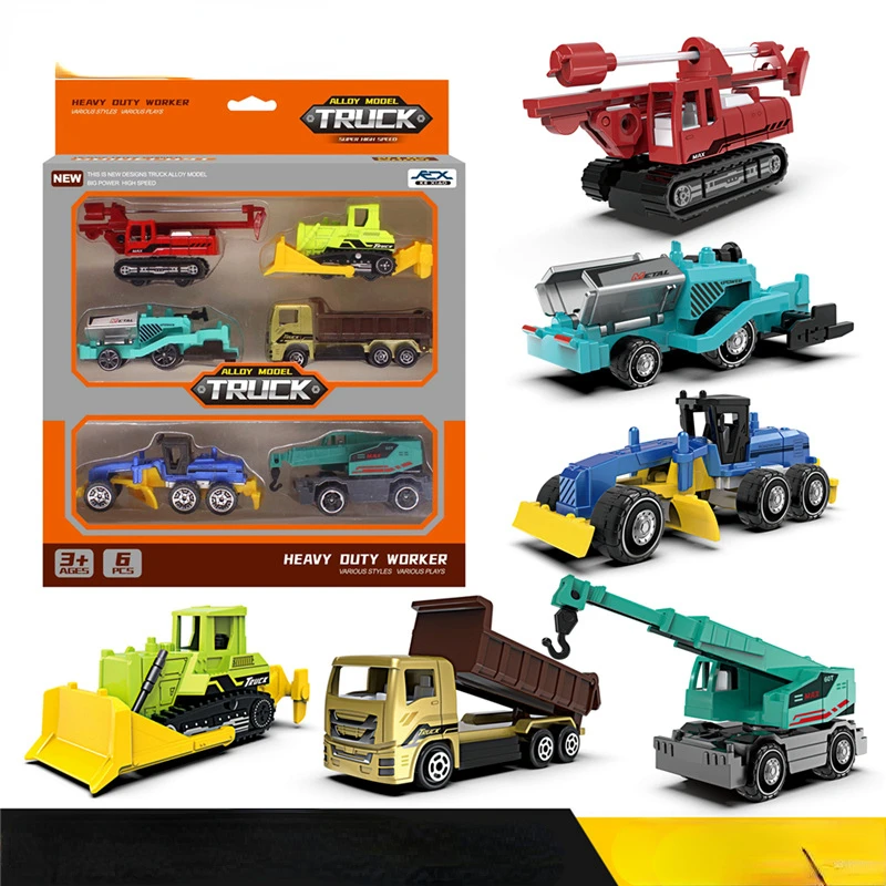 1:64 Alloy New Engineering Vehicle Model Set Heavy Truck Drilling Rig ...