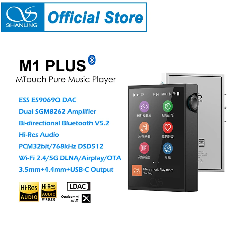 SHANLING-M1-PLUS-Protable-Music-Player-MP3-ES9069Q-DAC-Dual-SGM8262 ...